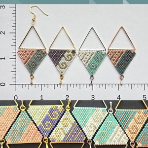 Different but the Same, Brick Stitch Triangle Earrings, Stylish Dangles ...
