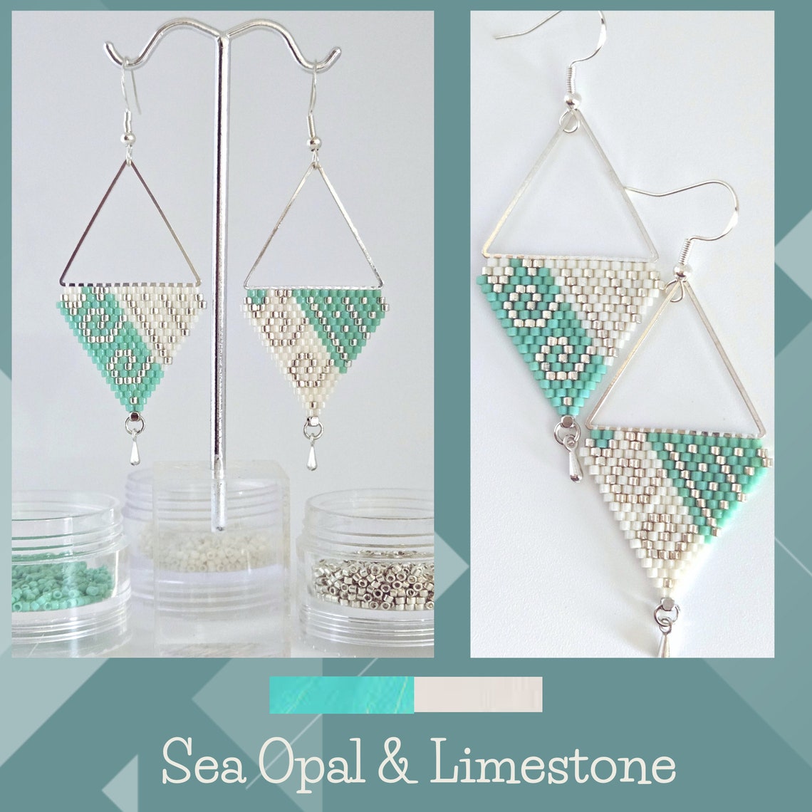 Different but the Same, Brick Stitch Triangle Earrings, Stylish Dangles ...