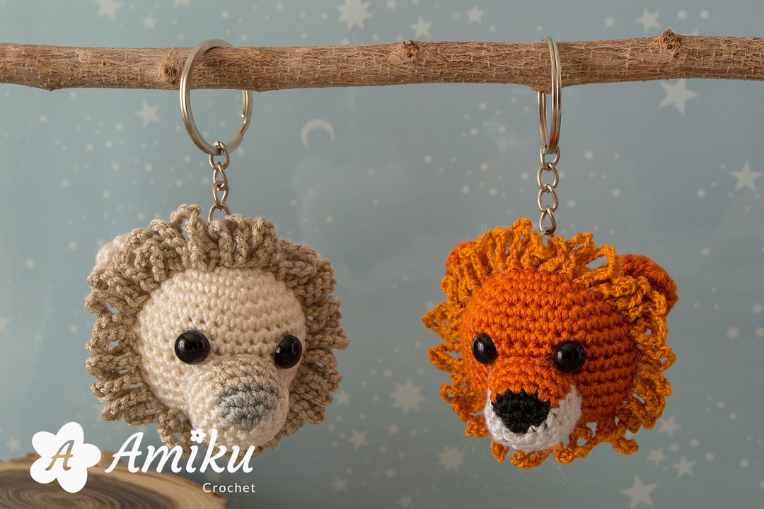 Llaveros león amigurumi, Llavero de crochet amigurumi, Llavero tejido ...