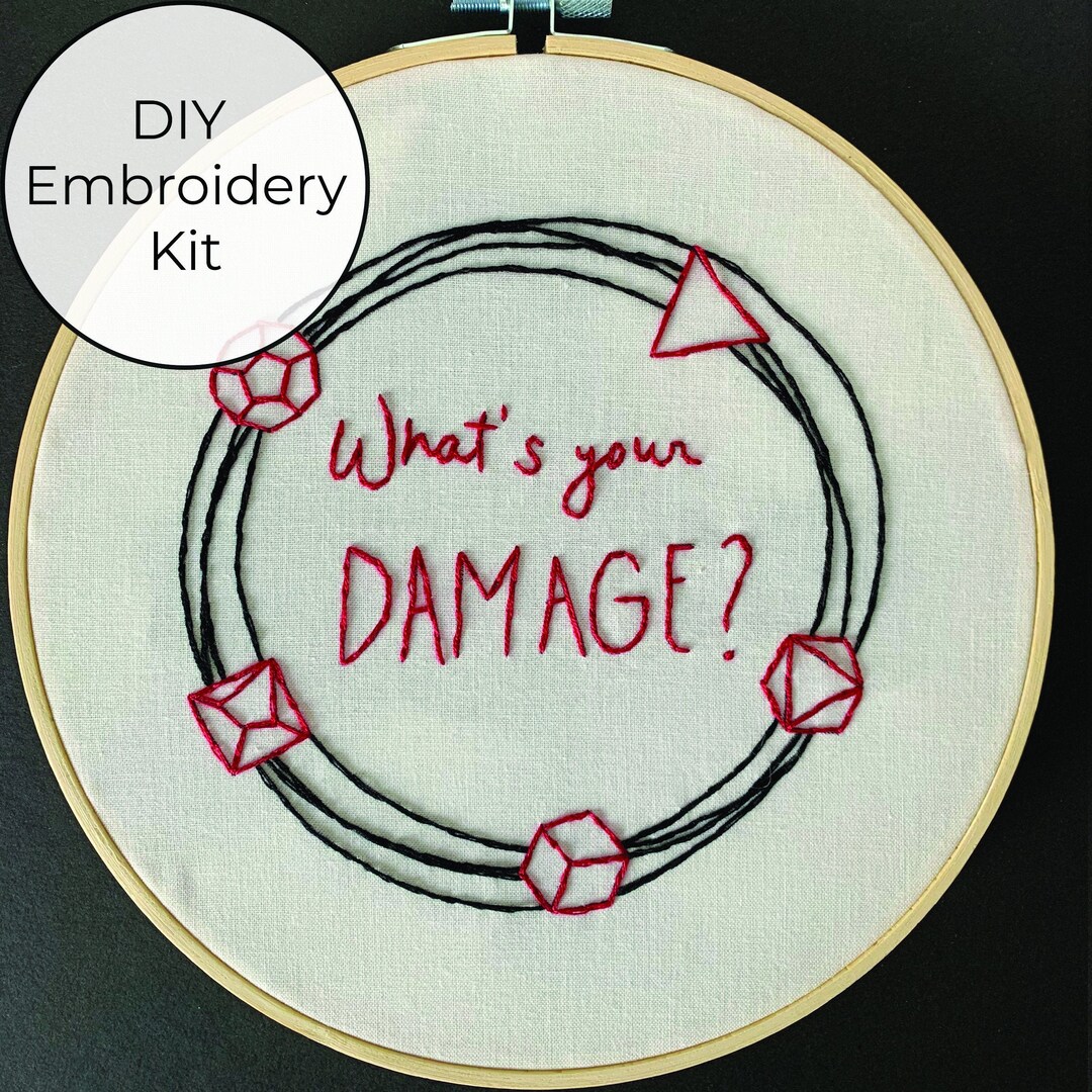 What's Your Damage? - Beginner DIY Embroidery Kit - DIY Kit - Etsy
