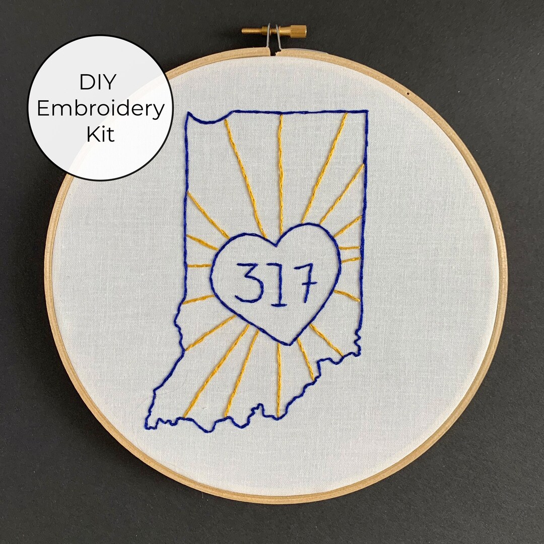 Local Area Code Embroidery Kit - Etsy