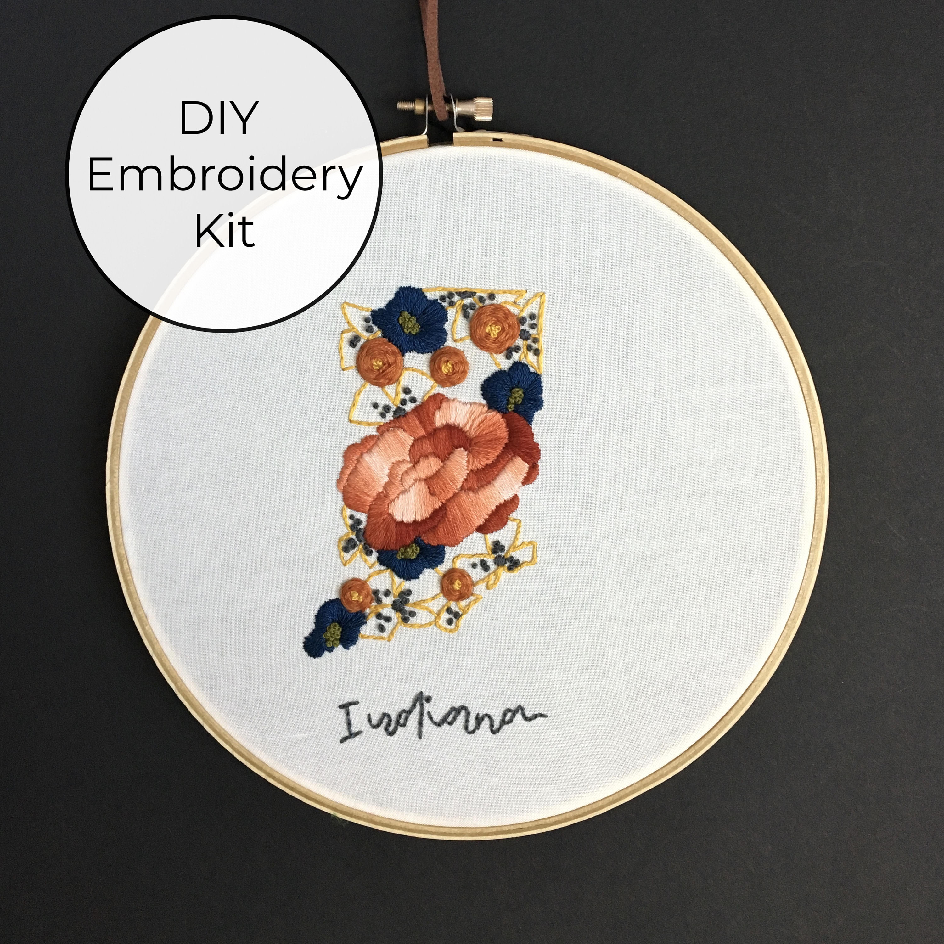 Floral Indiana Beginner DIY Embroidery Kit | Etsy