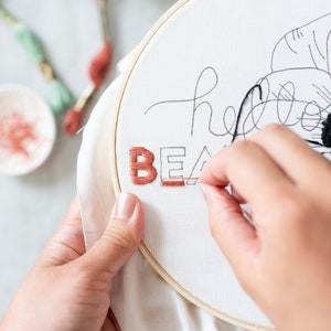 Hello Beautiful DIY Beginner Embroidery Kit - Etsy