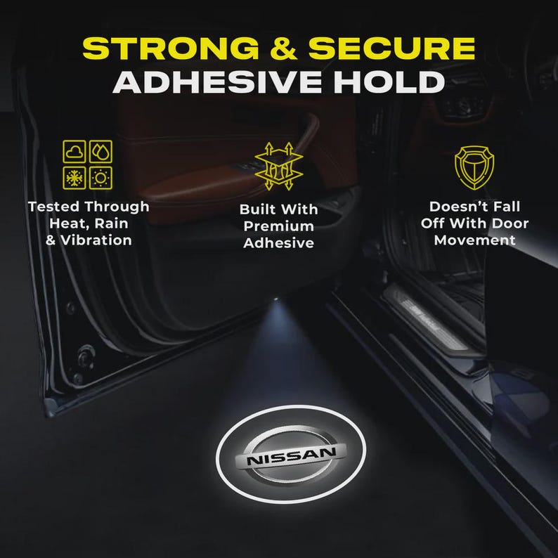 Wireless Car Door Puddle Lights – LED Logo Projector, Universal Car ...