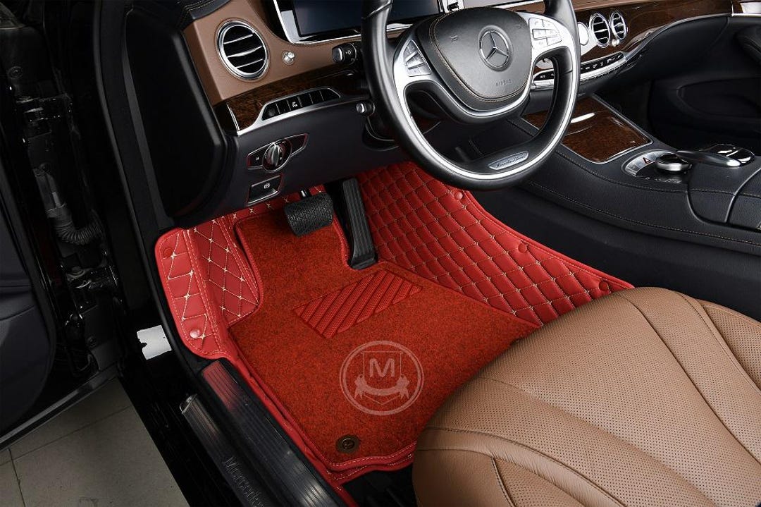 Maroon Red Diamond & Red Carpets Custom Fitted Premium Leather Car ...