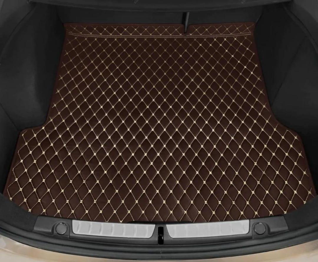 Manicci Luxury Diamond Leather Custom Made Fitted Car Boot Liner Base Mats Cargo Liners - Dark ...