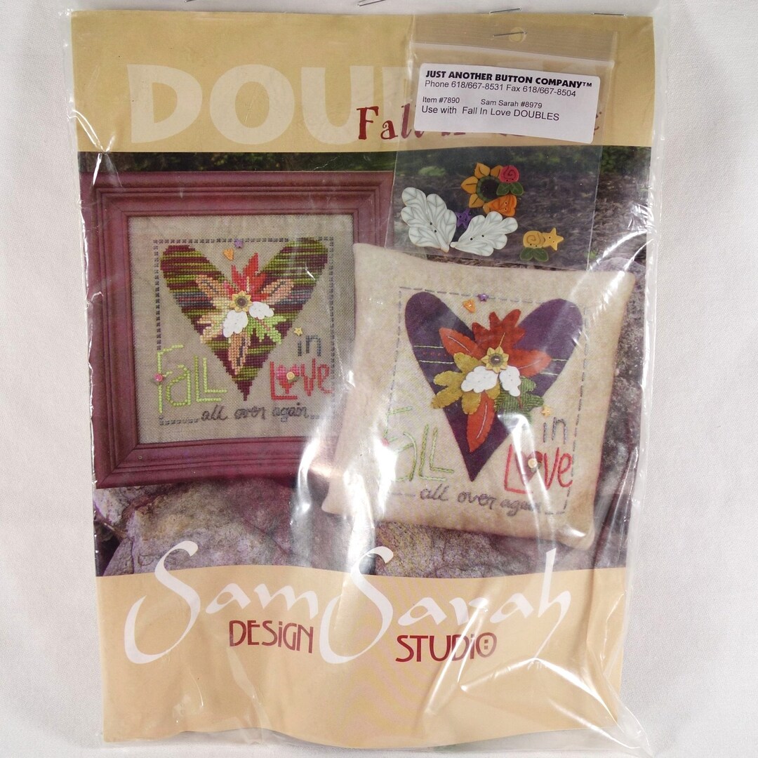 Sam Sarah Design Studio Fall in Love Cross Stitch Complete Kit New - Etsy