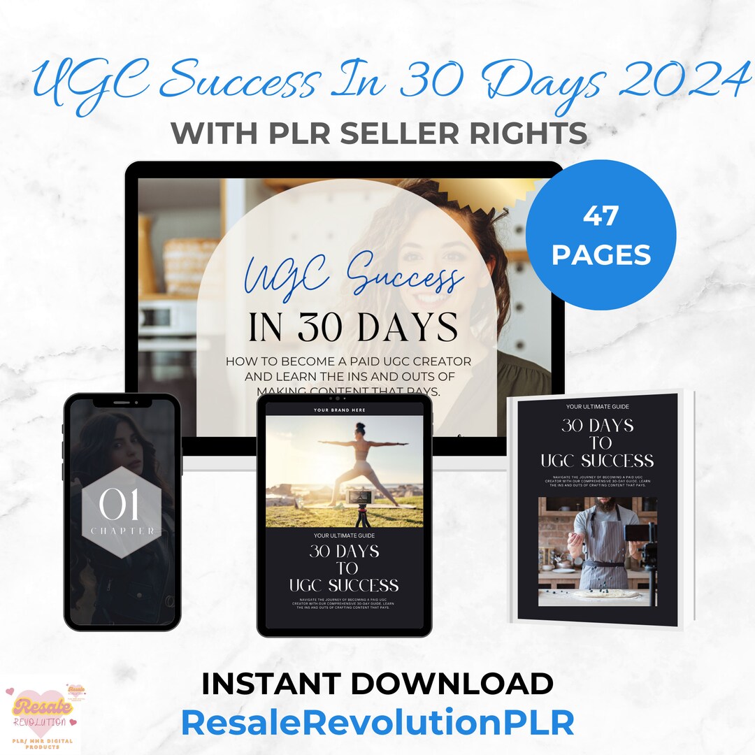 UGC Success in 30 Days 2024 MRR/PLR Guide,rights Included, Marketing ...