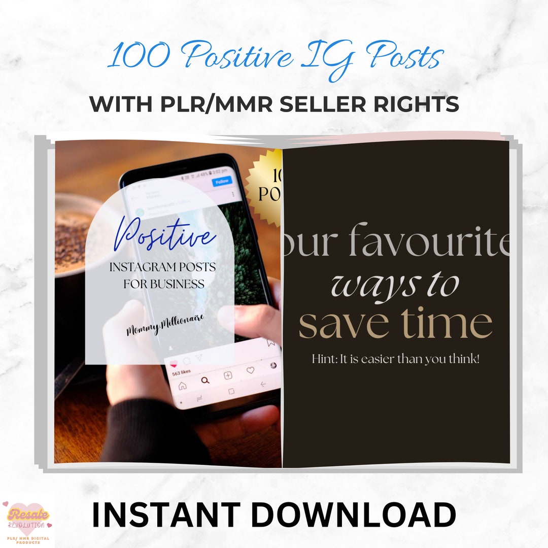 100 Positive IG Business Posts With Master Resell Rights MRR & Private ...