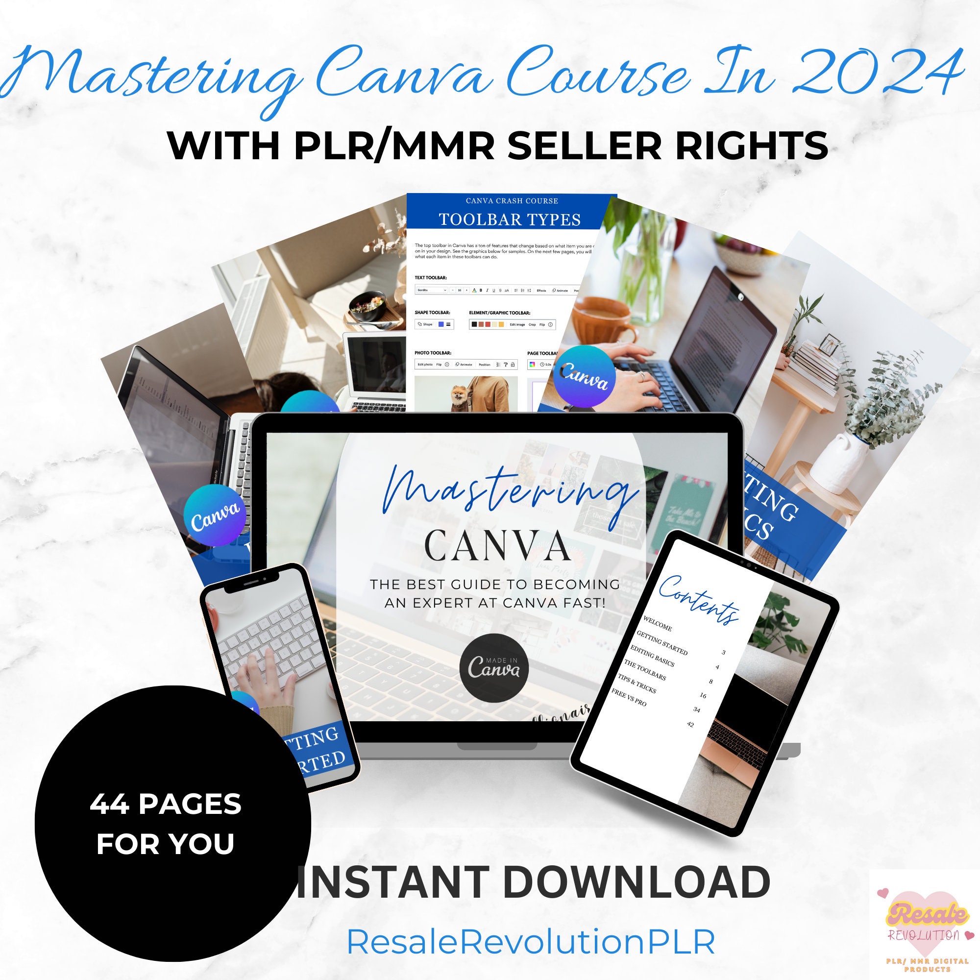 Mastering Canva Course 2024 Done for You Digital Products With Private Label Right PLR & Master ...