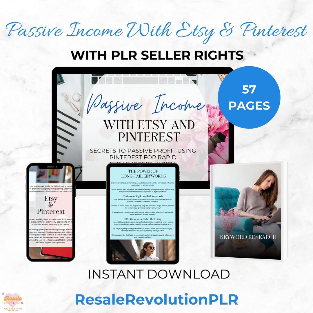 Passive Income With Pinterest Etsy 2024 MRR PLR Rights,pinterest Etsy ...