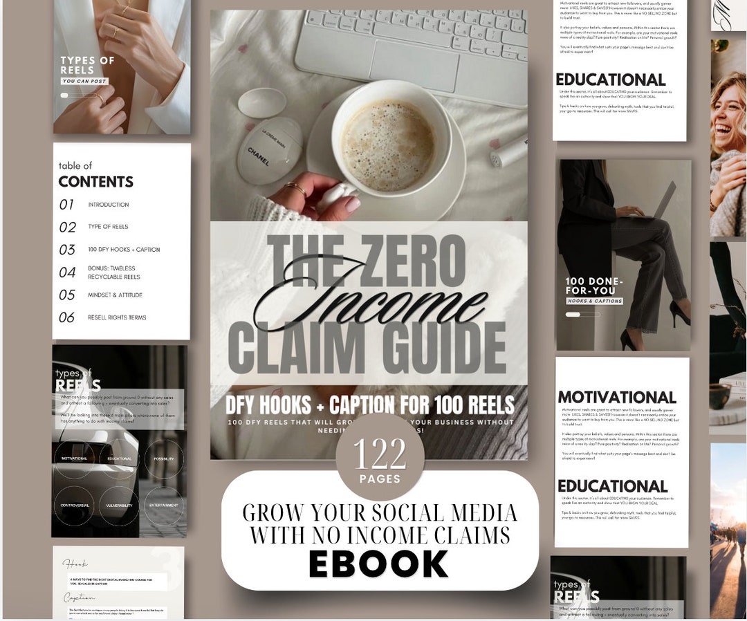 Zero Income Claim Guide | 100 DFY Hooks and Captions | Faceless Digital Marketing | Bonus ...