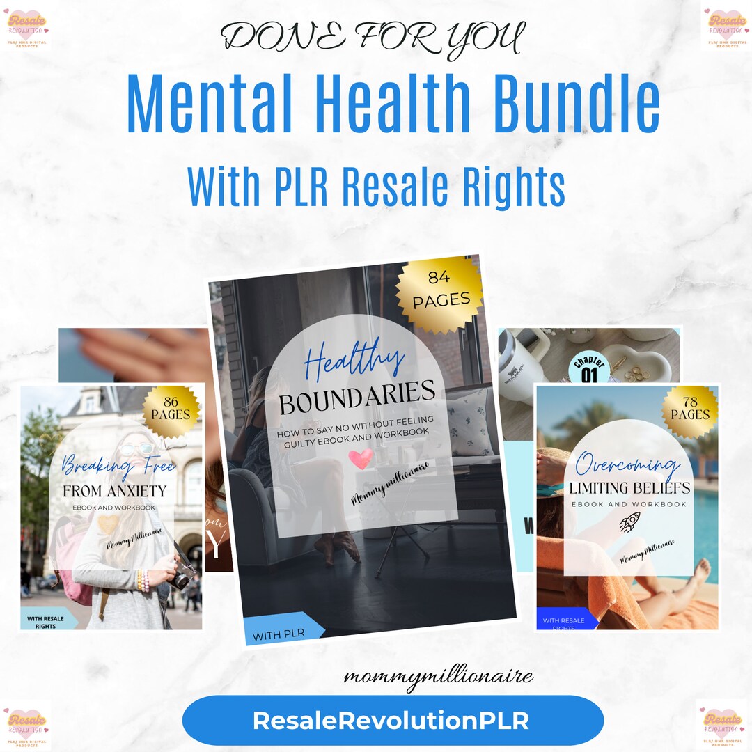 Mental Health Ebook Bundle: PLR Resell Rights - Anxiety, Boundaries - Etsy
