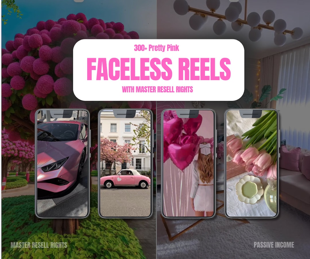 300 Pretty Pink Reels: Social Media Content (digital Download) - Etsy