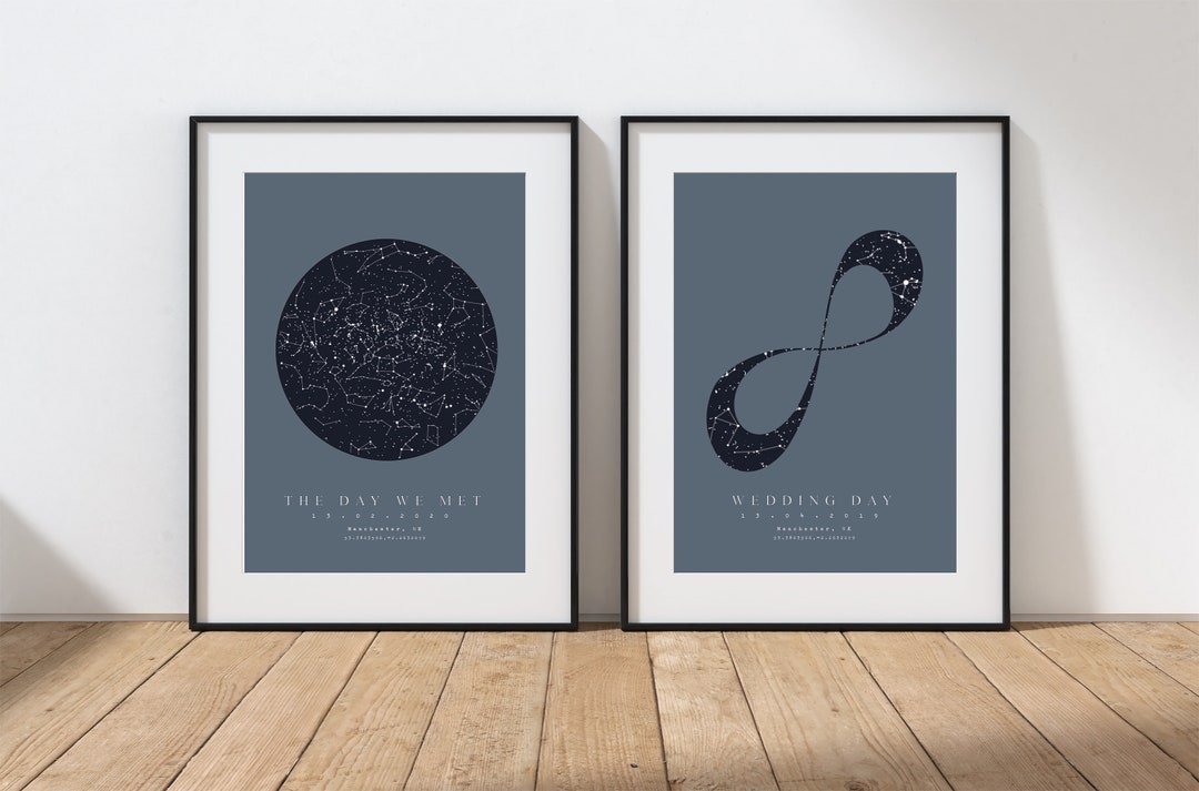 Personalised Constellation Infinity Star Map Print, Anniversary, Custom ...