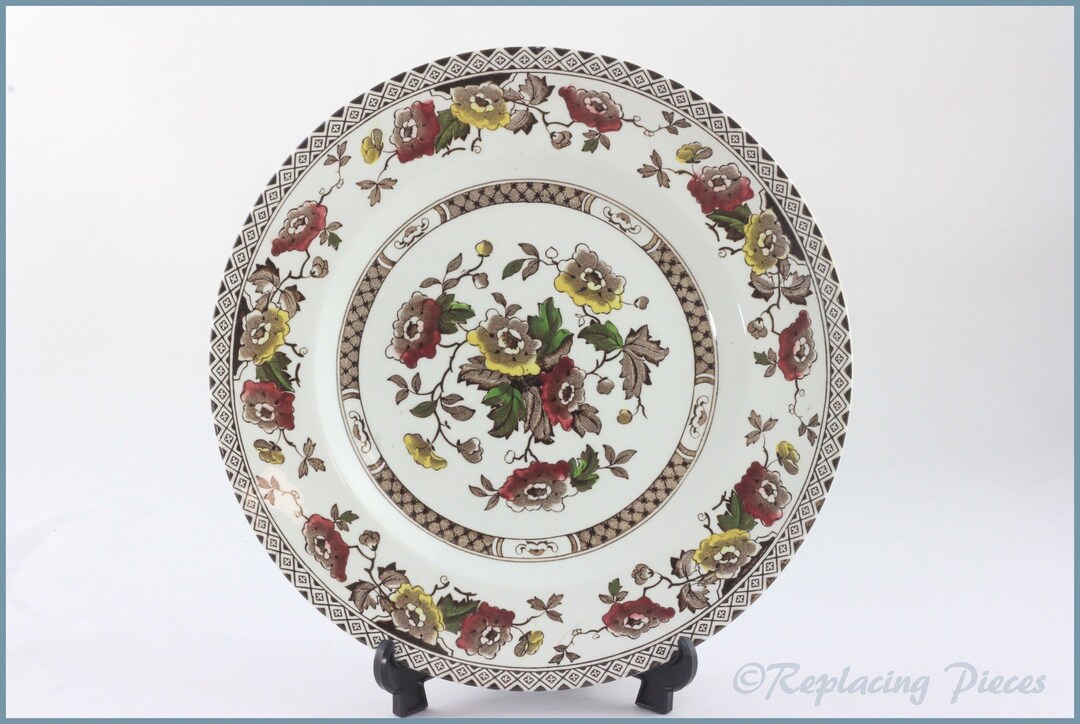 Midwinter Brown Jacobean Dinner Plate - Etsy