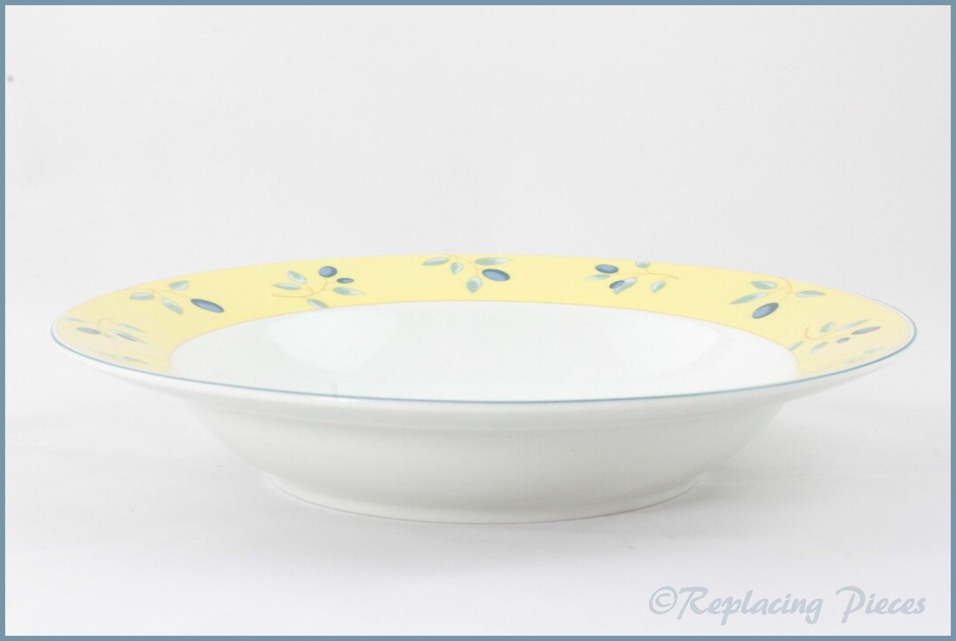 Royal Doulton - Blueberry (yellow Rim) - 8 1/2" Rimmed Bowl - Etsy