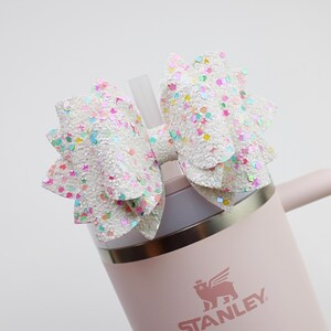White Reverb Stanley Tumbler Bow Topper Frost Reverb Straw Topper Pink ...