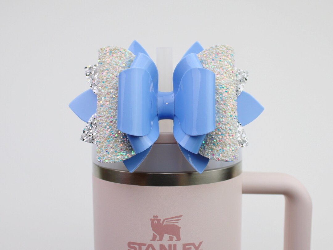 Indigo Stanley Tumbler Bow Topper Blue Stanley Straw Topper Bow Blue ...