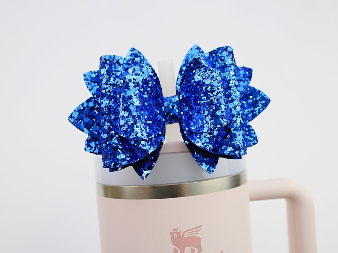 Royal Blue Stanley Tumbler Bow Straw Topper Navy Blue Stanley Cup Bow ...
