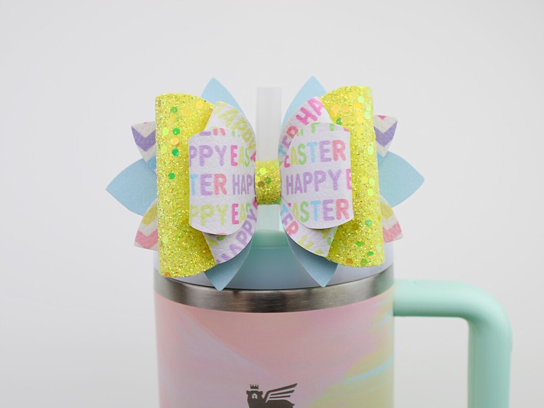 Pastel Easter Stanley Tumbler Bow Straw Topper Pastel Stanley Cup Bow ...