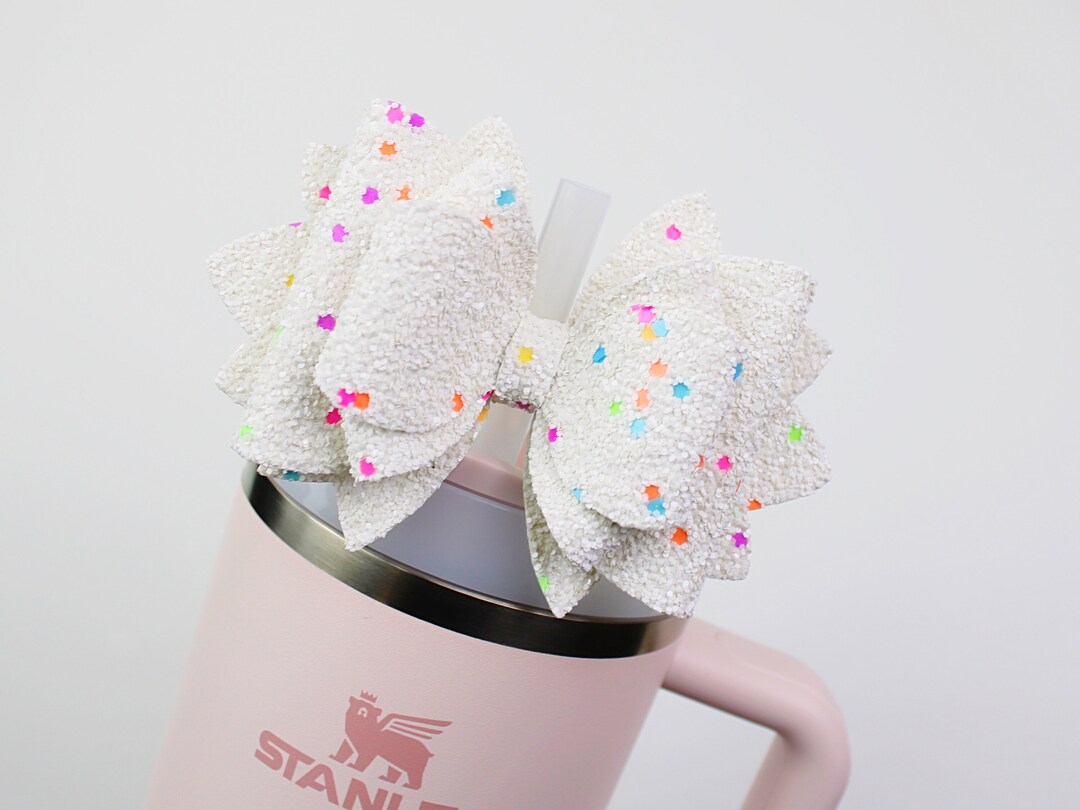 White Reverb Stanley Tumbler Bow Topper Frost Reverb Straw Topper Pink ...