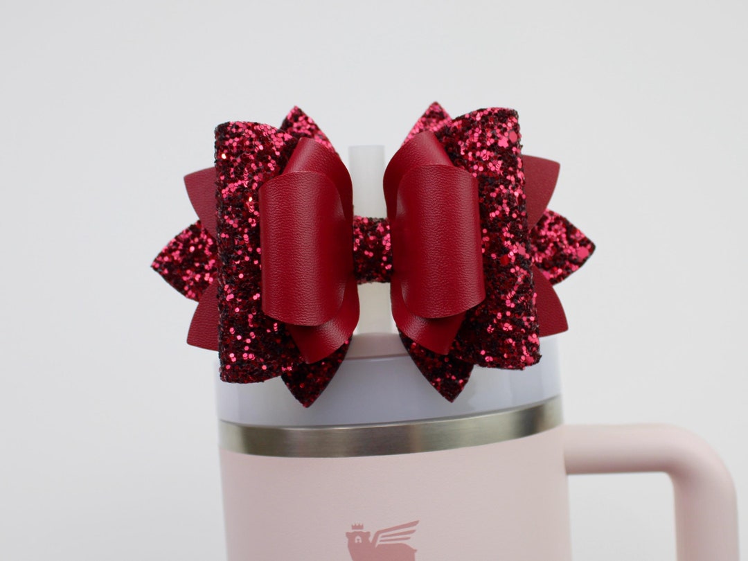 Cherry Mocha Stanley Tumbler Bow Straw Topper Burgundy Stanley Cup Bow ...