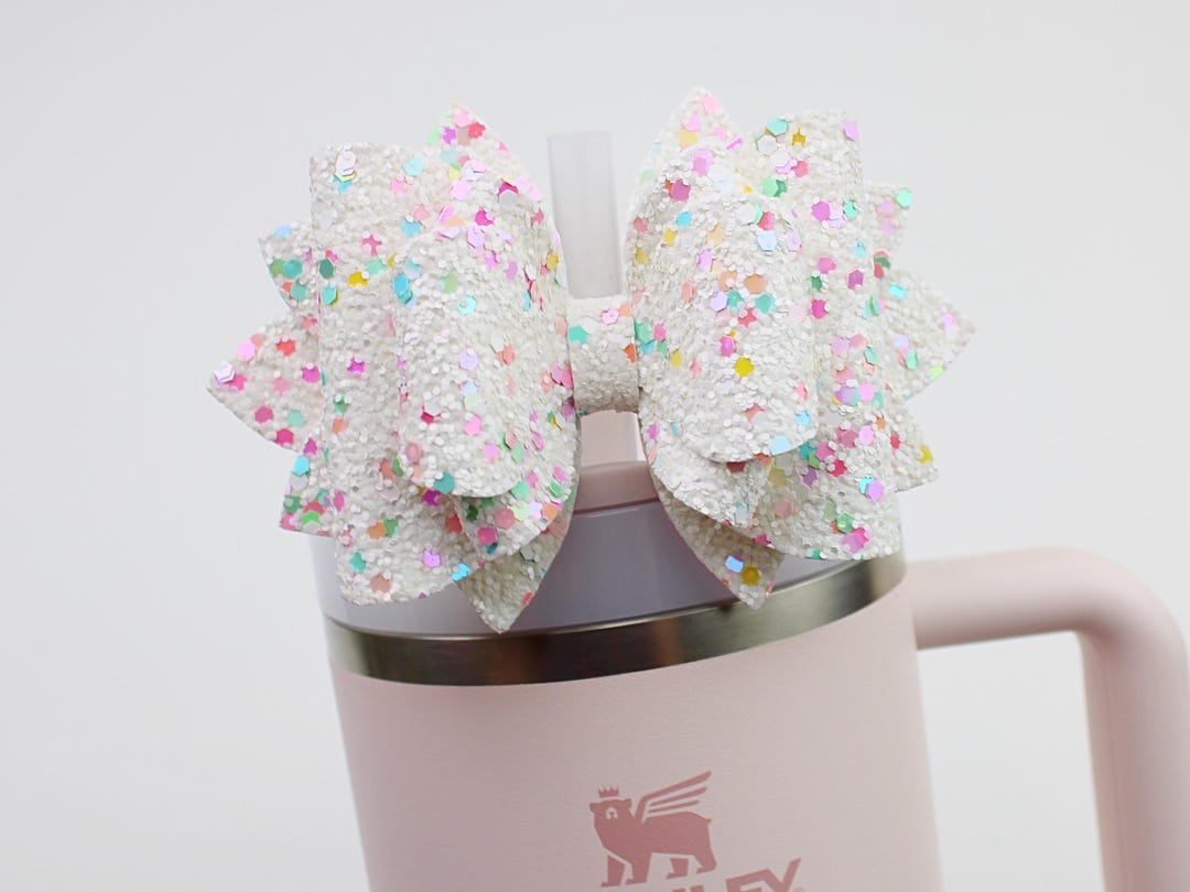 White Reverb Stanley Tumbler Bow Topper Frost Reverb Straw Topper Pink ...