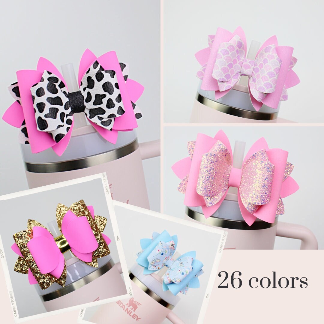 Stanley Tumbler Bow Straw Topper Pink Stanley Cup Bow Straw Bow Topper ...