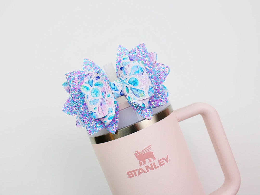 Blue Mermaid Stanley Tumbler Bow Straw Topper Cool Serene Stanley Cup ...