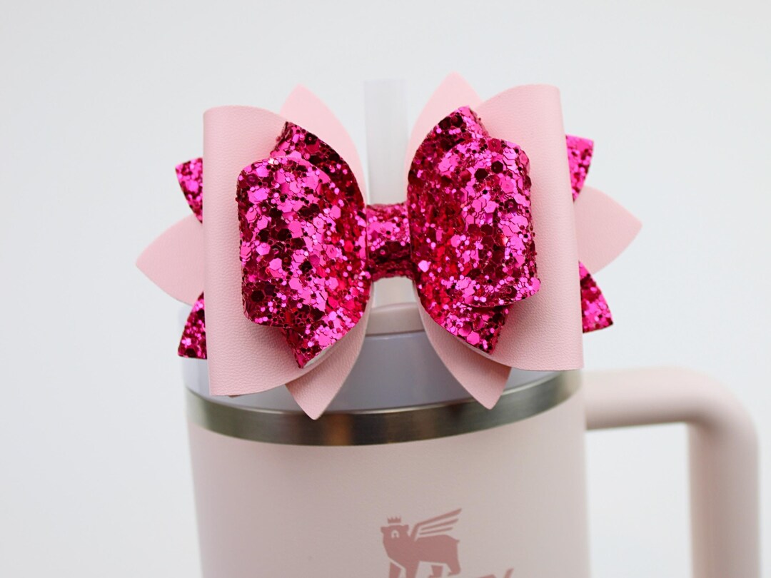 Flamingo Pink Stanley Tumbler Bow Straw Topper Pink Stanley Cup Bow ...