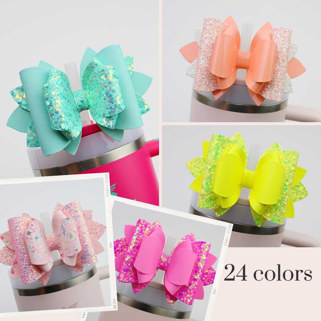 Stanley Tumbler Bow Straw Topper Pink Stanley Cup Bow Straw Bow Topper ...