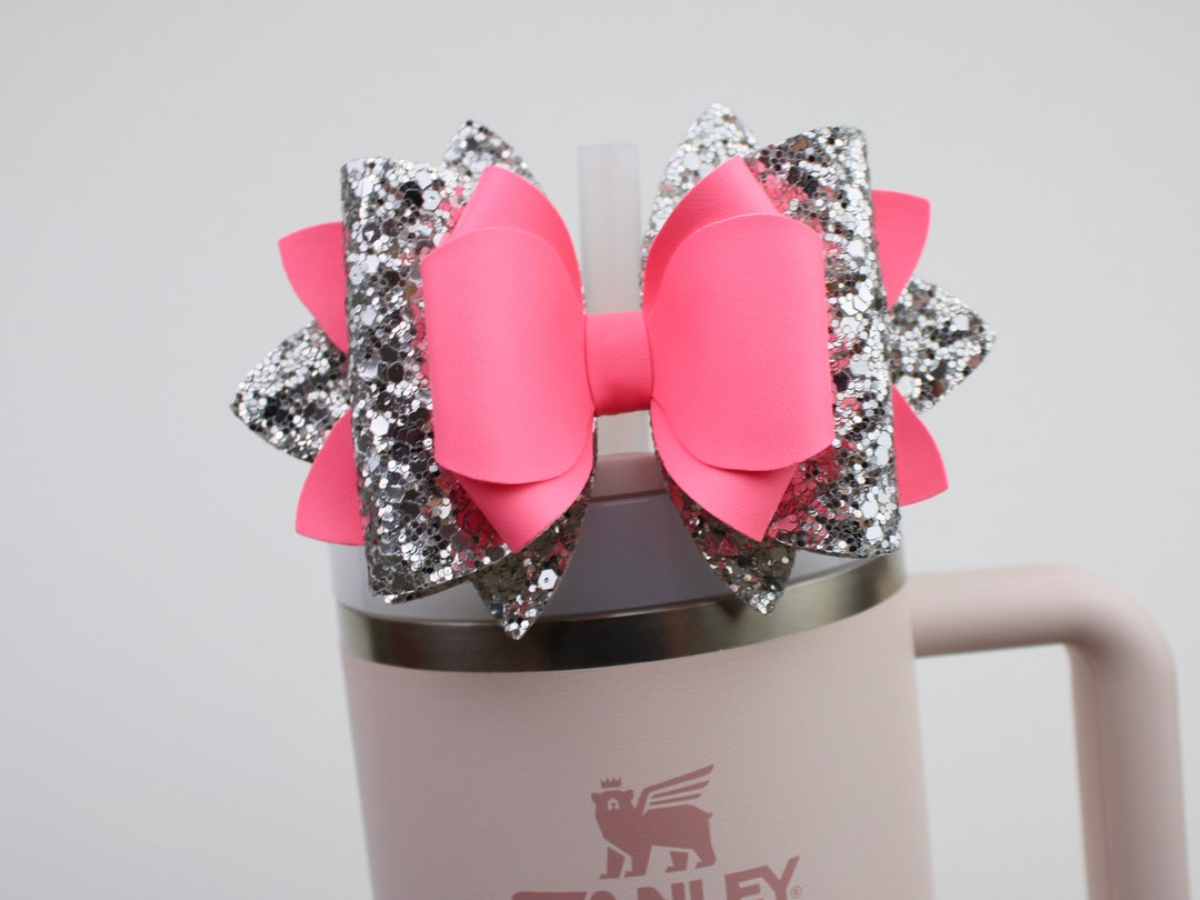 Coral Stanley Tumbler Bow Straw Topper OG Coral Stanley Cup Bow Coral ...