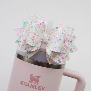 White Reverb Stanley Tumbler Bow Topper Frost Reverb Straw Topper Pink ...