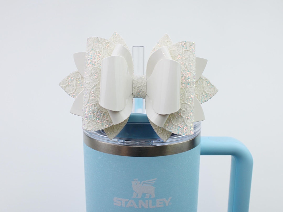 White Lace Stanley Tumbler Bow Topper Frost Stanley Straw Topper White ...
