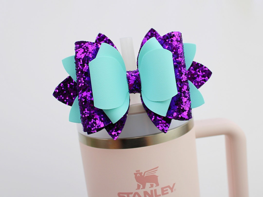 Deep Purple Stanley Tumbler Bow Straw Topper Purple and Teal Stanley ...