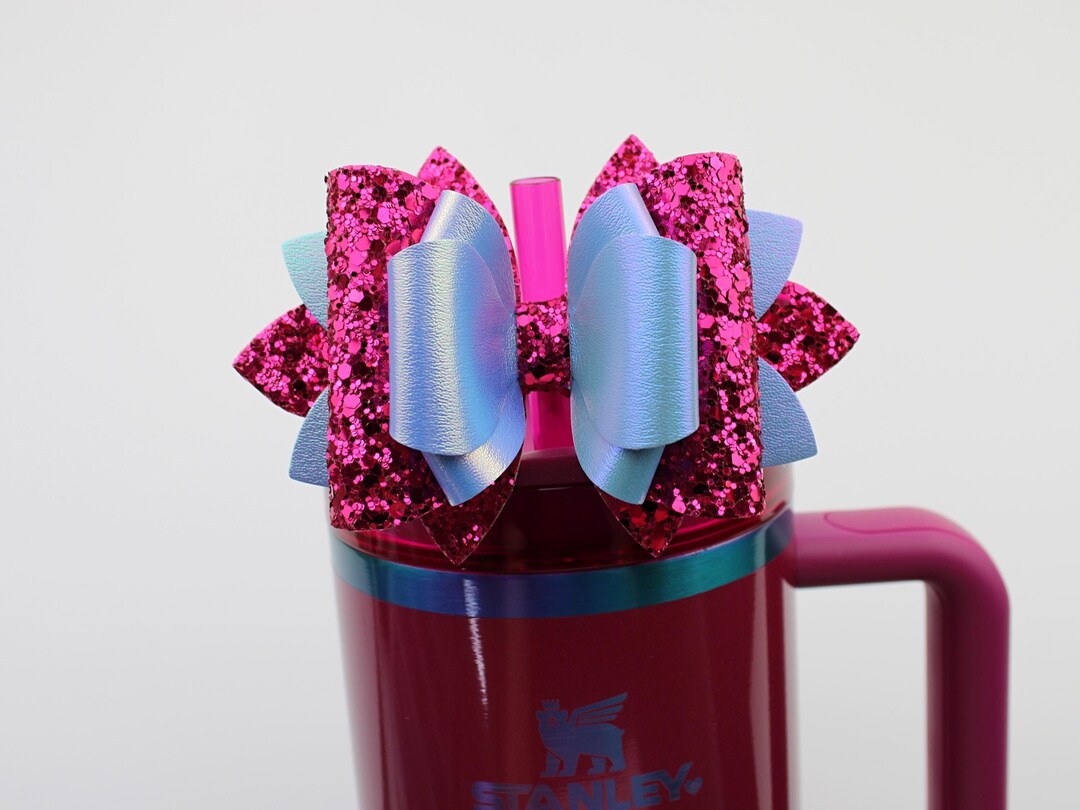 Pre-order Berry Truffle Stanley Bow Straw Topper Fuchsia Iridescent ...