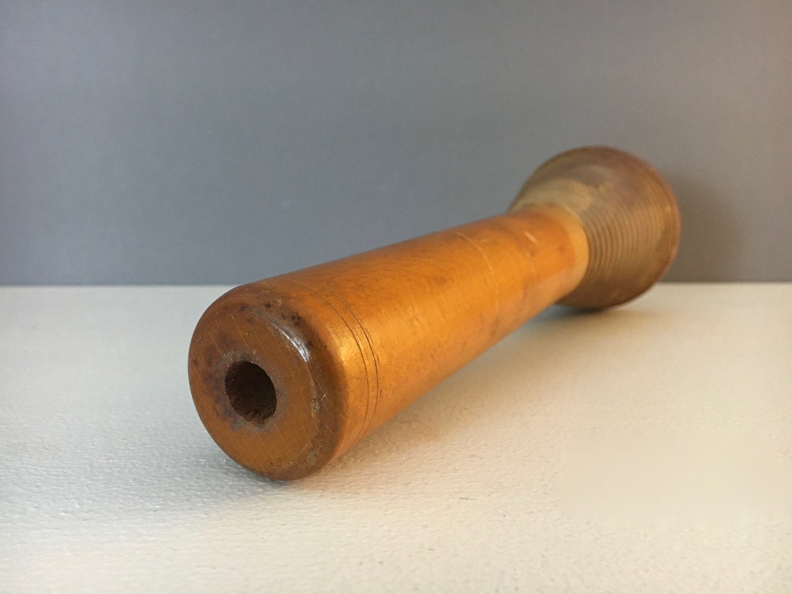 Large Wood Coil Wooden Cone Wood Spool Antique Sewing Sewing Industry ...