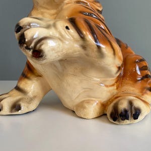 Large Vintage Tiger Cub Sculpture Decoration Figure Mid Century Object ...