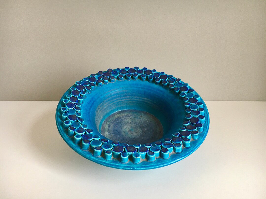 XL Ceramano Ceralux Hans Welling Mushroom Fat Lava Bowl Dish Bowl Blue ...