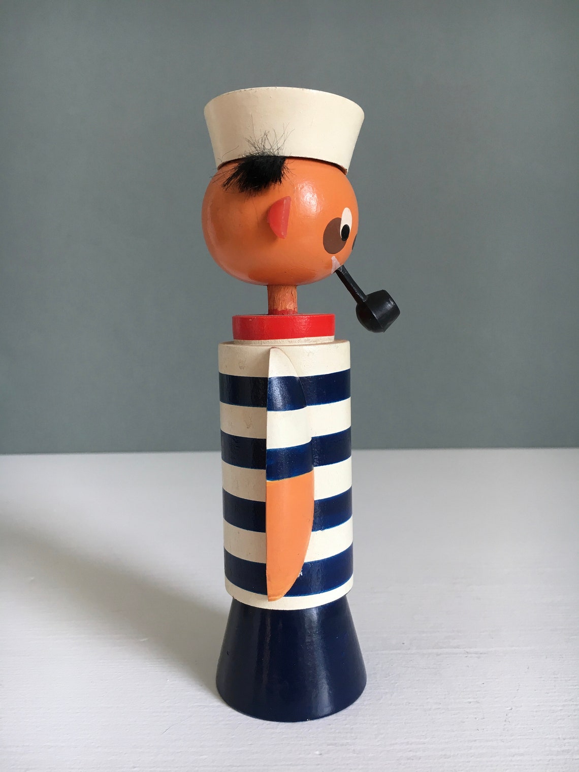 Rare Wooden Captain Sailor Figure Sculpture Maritime Wood Etsy