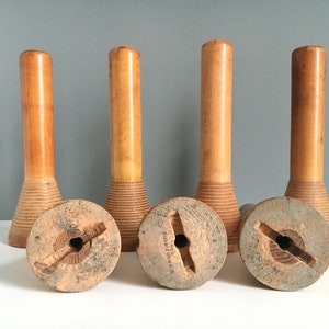 Large Wood Coil Wooden Cone Wood Spool Antique Sewing Sewing Industry ...