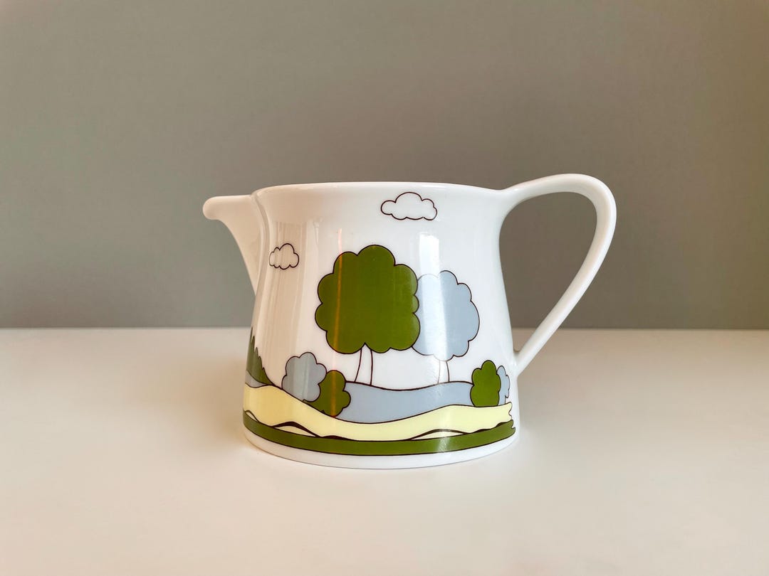 Vintage Porcelain Trees Landscape Jug Milk Jug Pitcher Pastel 60s - Etsy