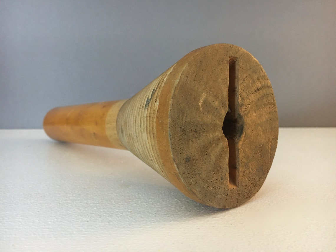 Large Wood Coil Wooden Cone Wood Spool Antique Sewing Sewing Industry ...