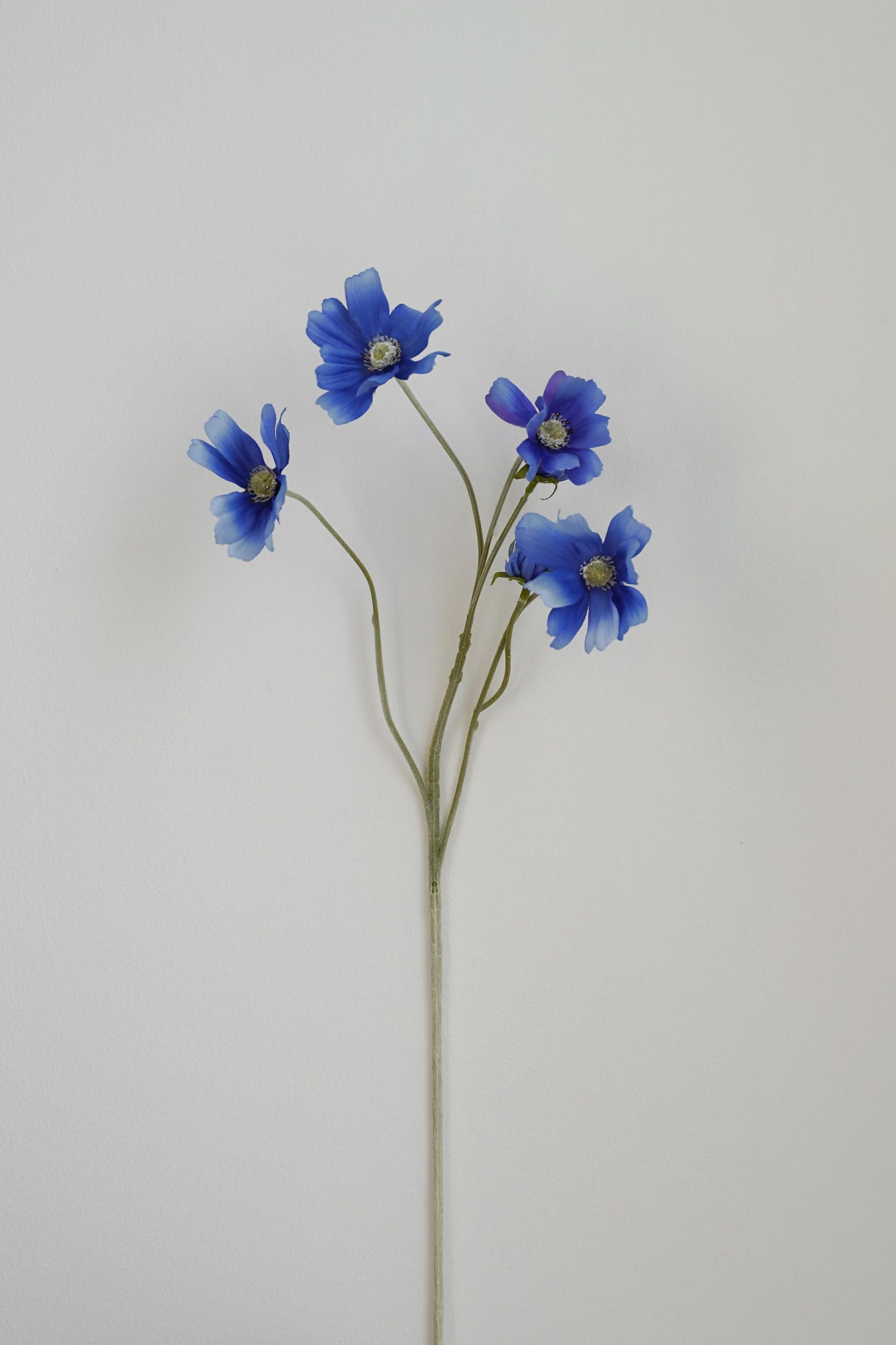 6-head Stem Silk Artificial Cosmos Flowers in Blue, DIY Home Bouquets ...