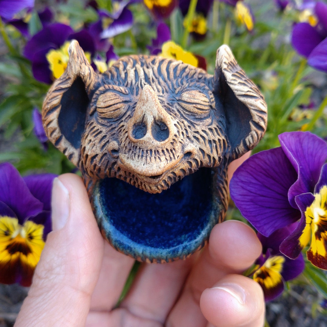 Ceramic Bat Worry Stone. Bat Sculpture, Anxiety Aid, Mindfulness Gift ...