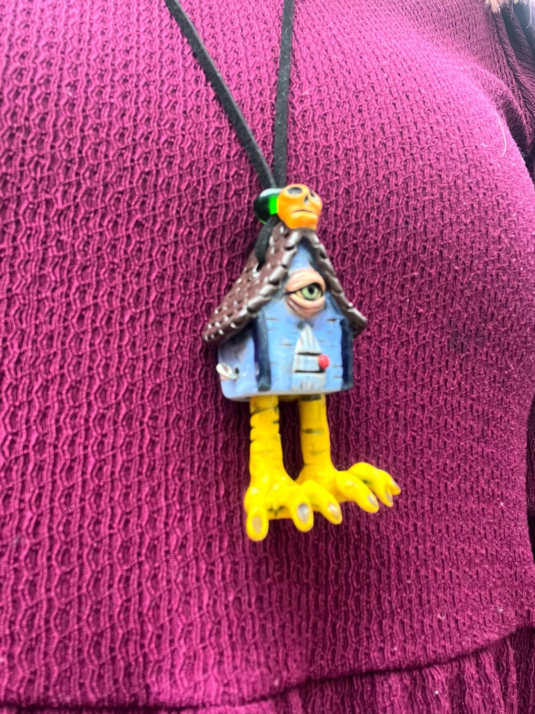 Ceramic Baba Yaga Hut Pendant, Baba Yaga, Folklore Gift, Slavic ...