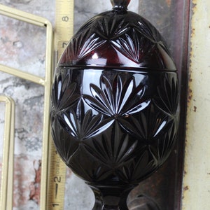 Vintage Luminarc Ruby Red Glass Egg Candy Dish Made in France - Etsy