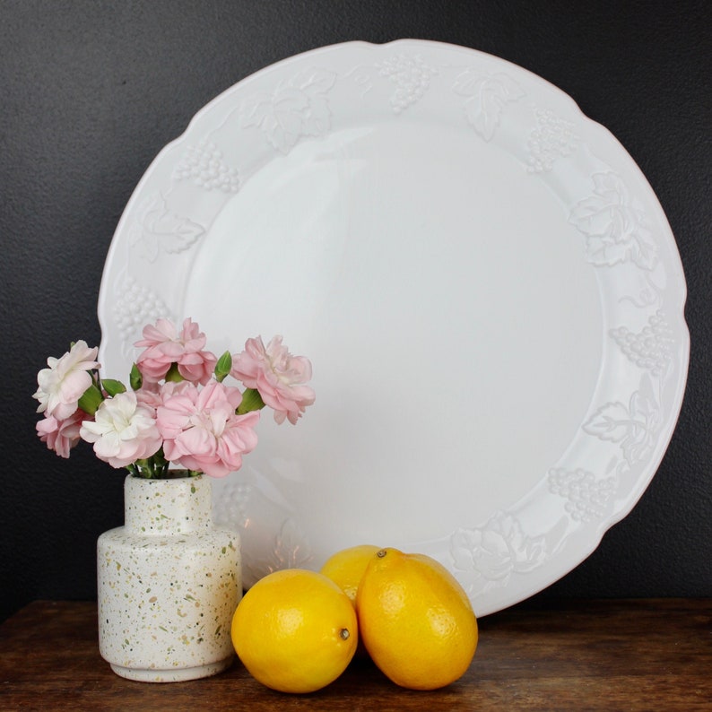 Vintage Milk Glass Large Cake Plate Serving Platter by Indiana - Etsy