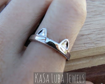 Cat ear ring | Etsy